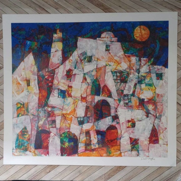 Art | Harry Guttman City Square Colorful Abstract Art Painting ...